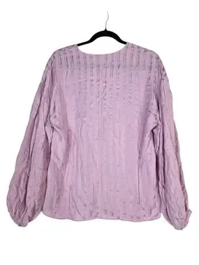 Joie | Tops | Joie Lilac Vneck Buttondown Sheerstripe Balloon Sleeves ...